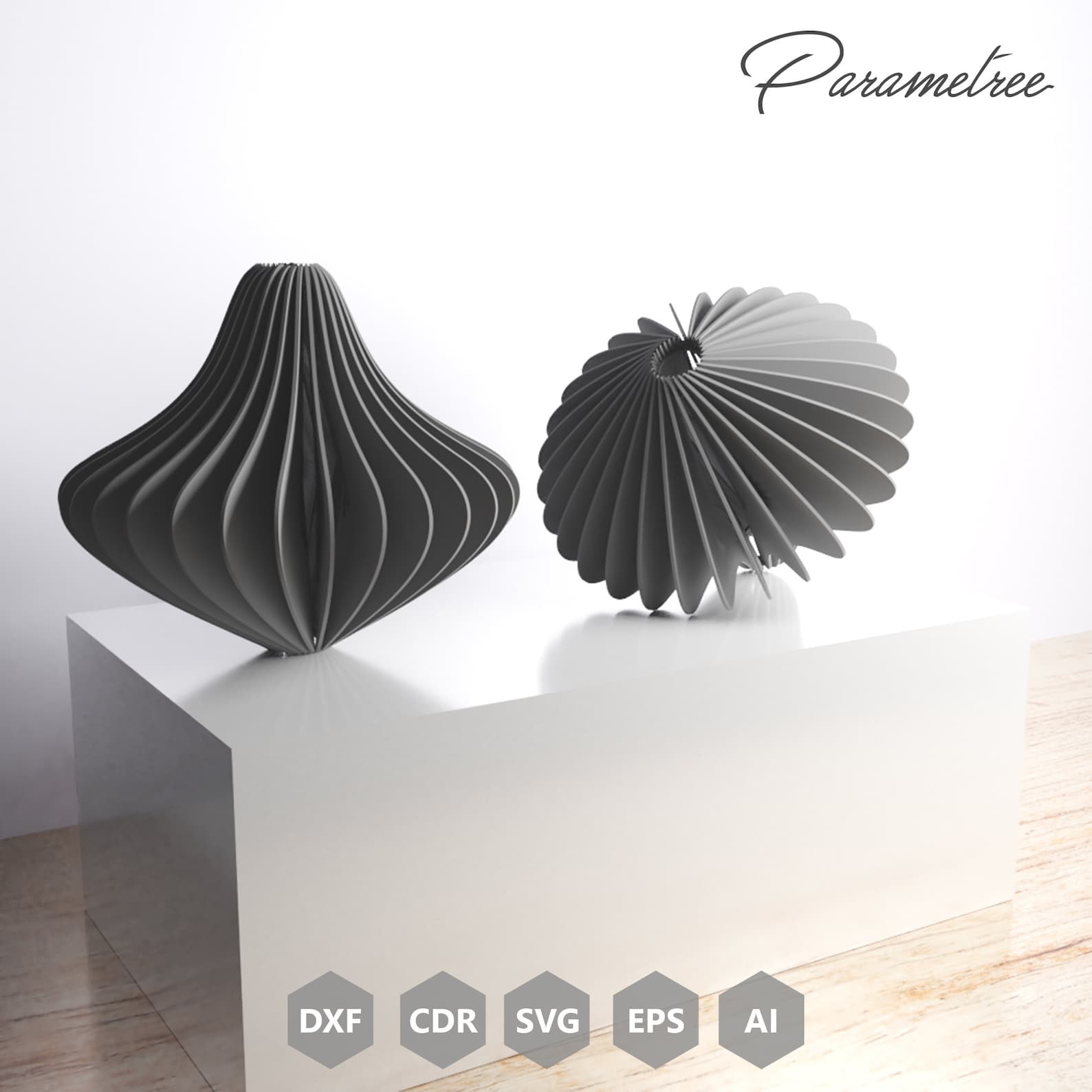 Parametric Design Chandelier Lamp Squad Lamp Dxf Files Svg Template for ...