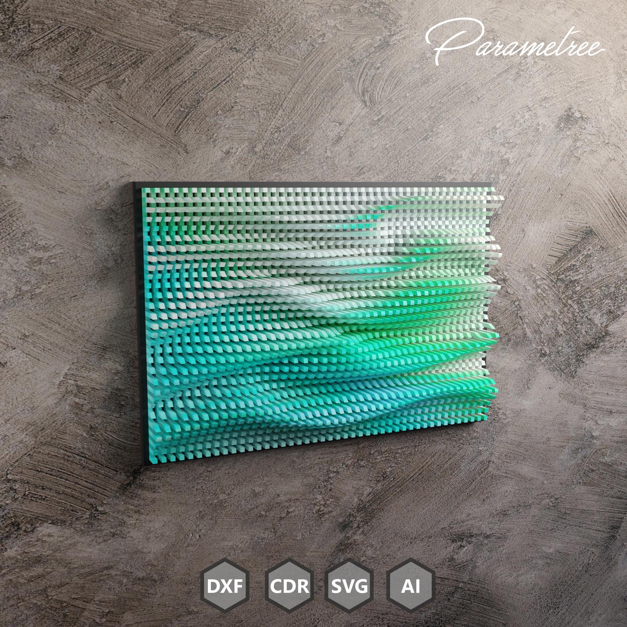 Parametric Pixel Wall Panel, Parametric Wood Wall Frame, CNC Files for ...