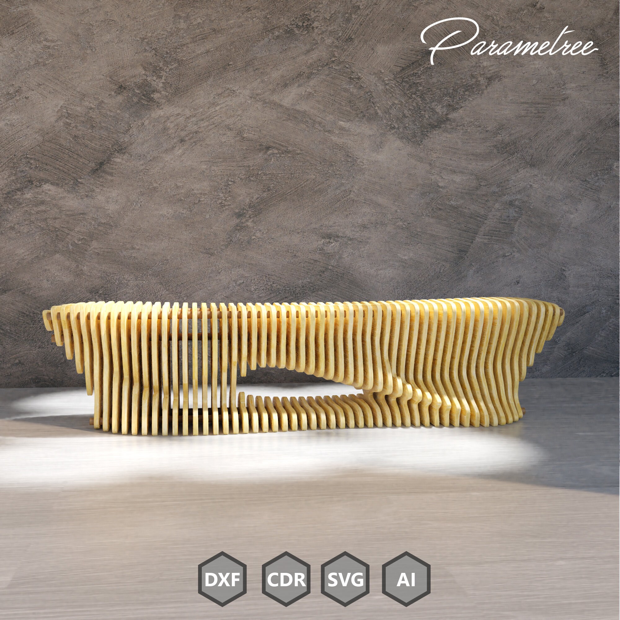 Parametric Bench-03 Design for Home Office and Interiors Digital ...