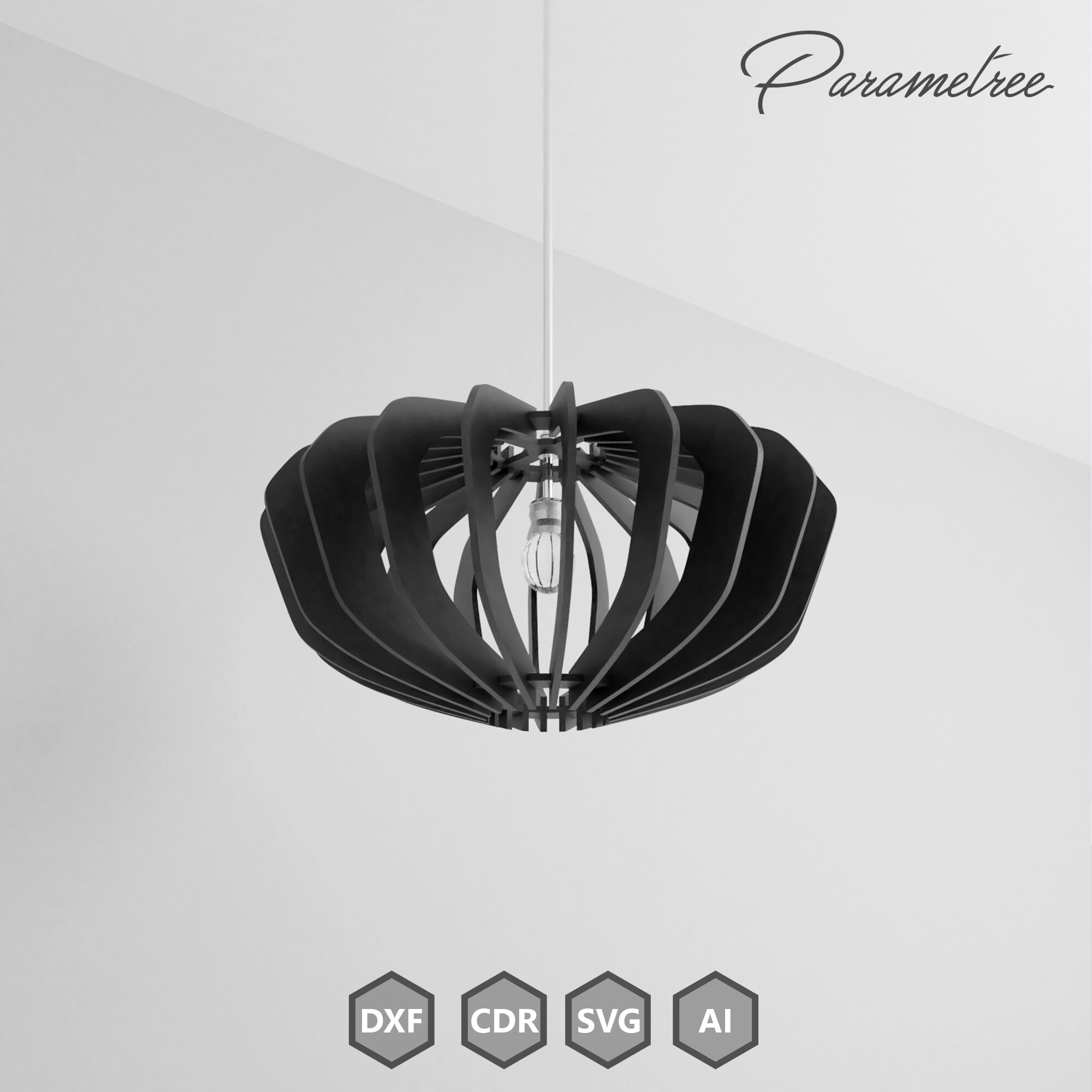 Parametric Chandelier Lamp: Stellar Lamp SVG DXF Template - Etsy
