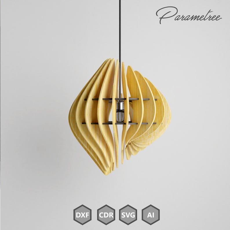 Parametric Design Verve Lamp Svg Template Dxf Files for Cnc Routing Laser Cutting Digital ...