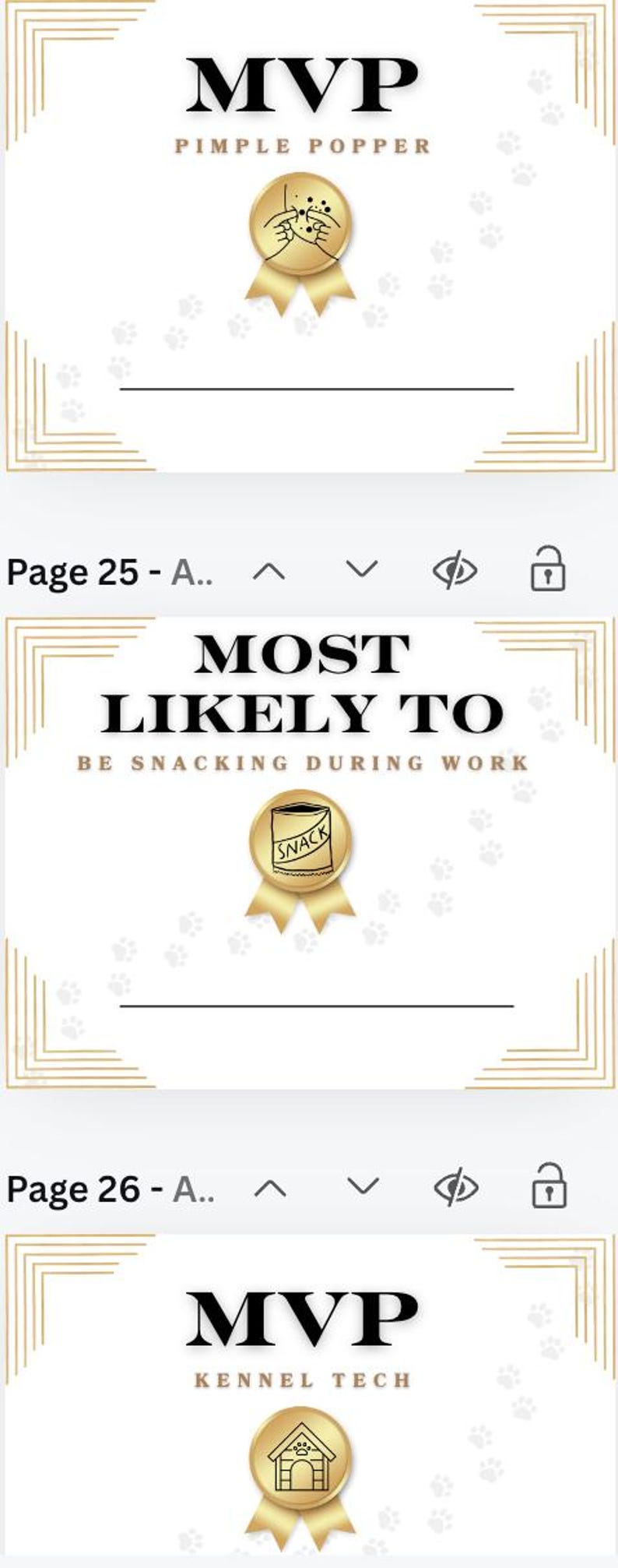 Veterinary Games for Staff Party Thank You Cards Vet Tech Awards ...