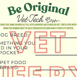 Vet Tech Games: Staff Party & Appreciation (digital Download) - Etsy