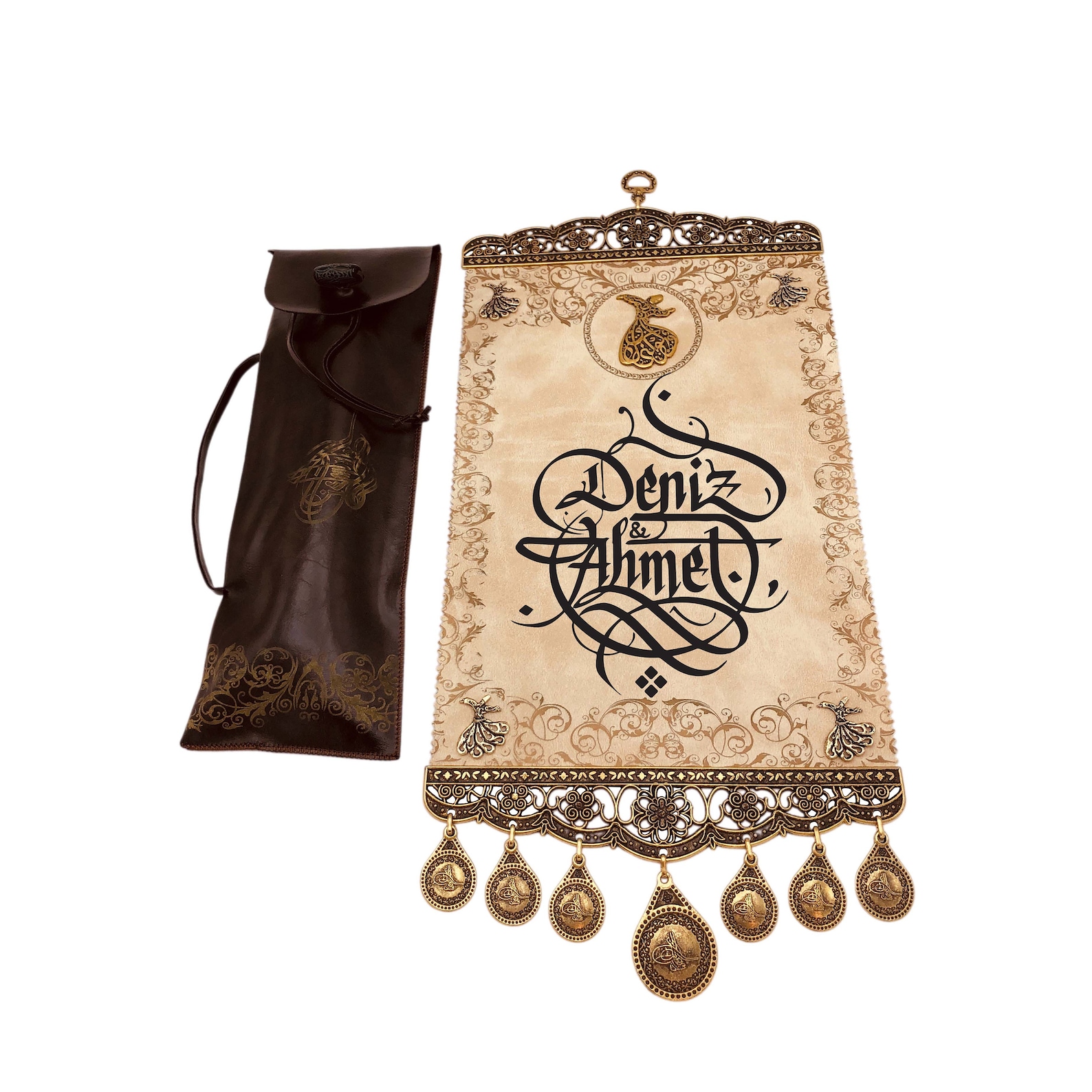 Personalized Leather Scroll With Custom Calligraphy Handwriting - Etsy