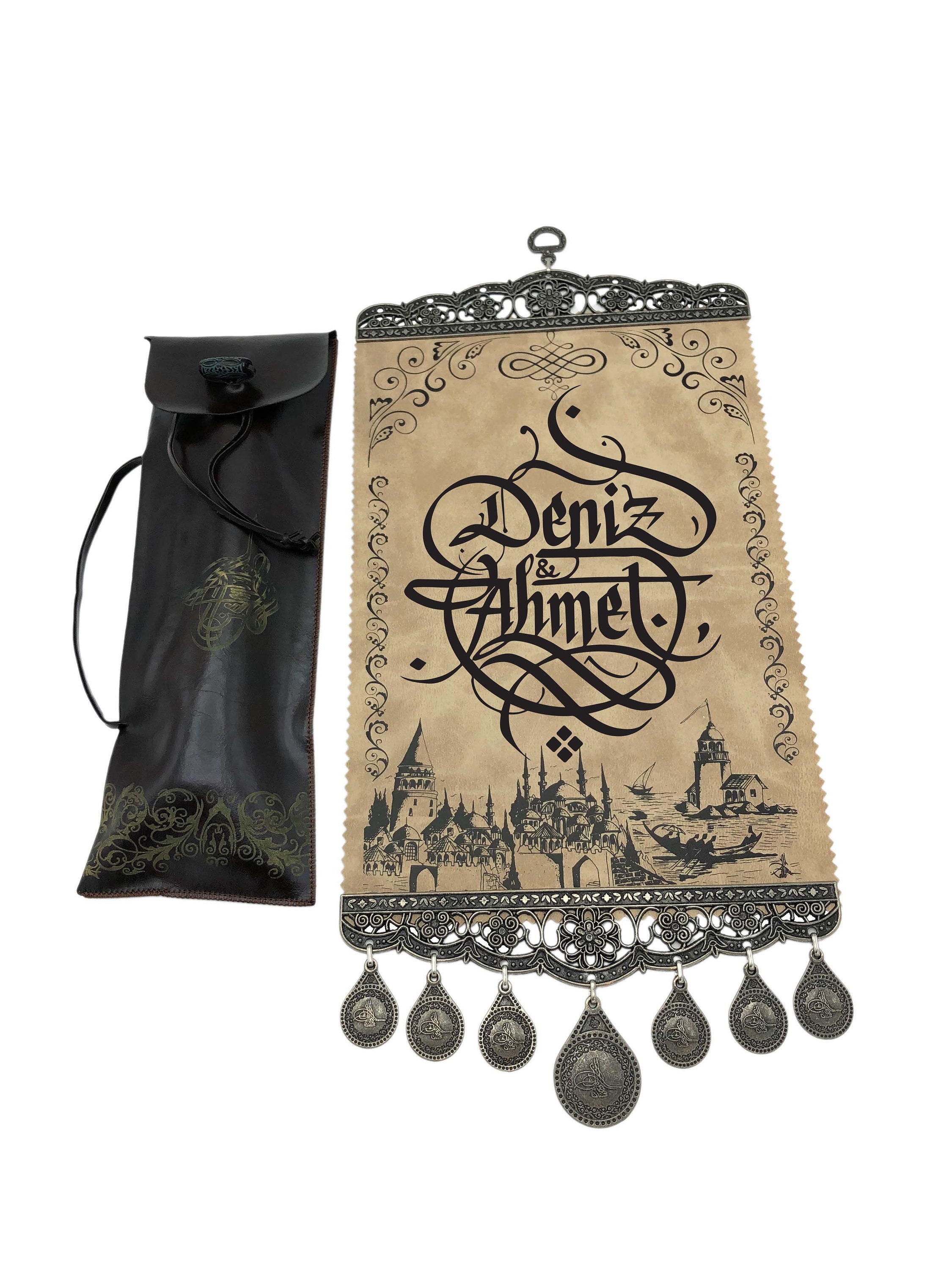 Personalized Leather Scroll With Custom Calligraphy Handwriting - Etsy