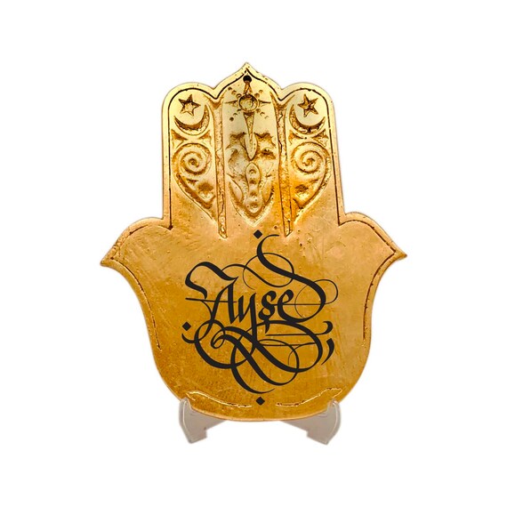 Wooden Hamsa With Turkish-style Calligraphy Hand-writing - Etsy