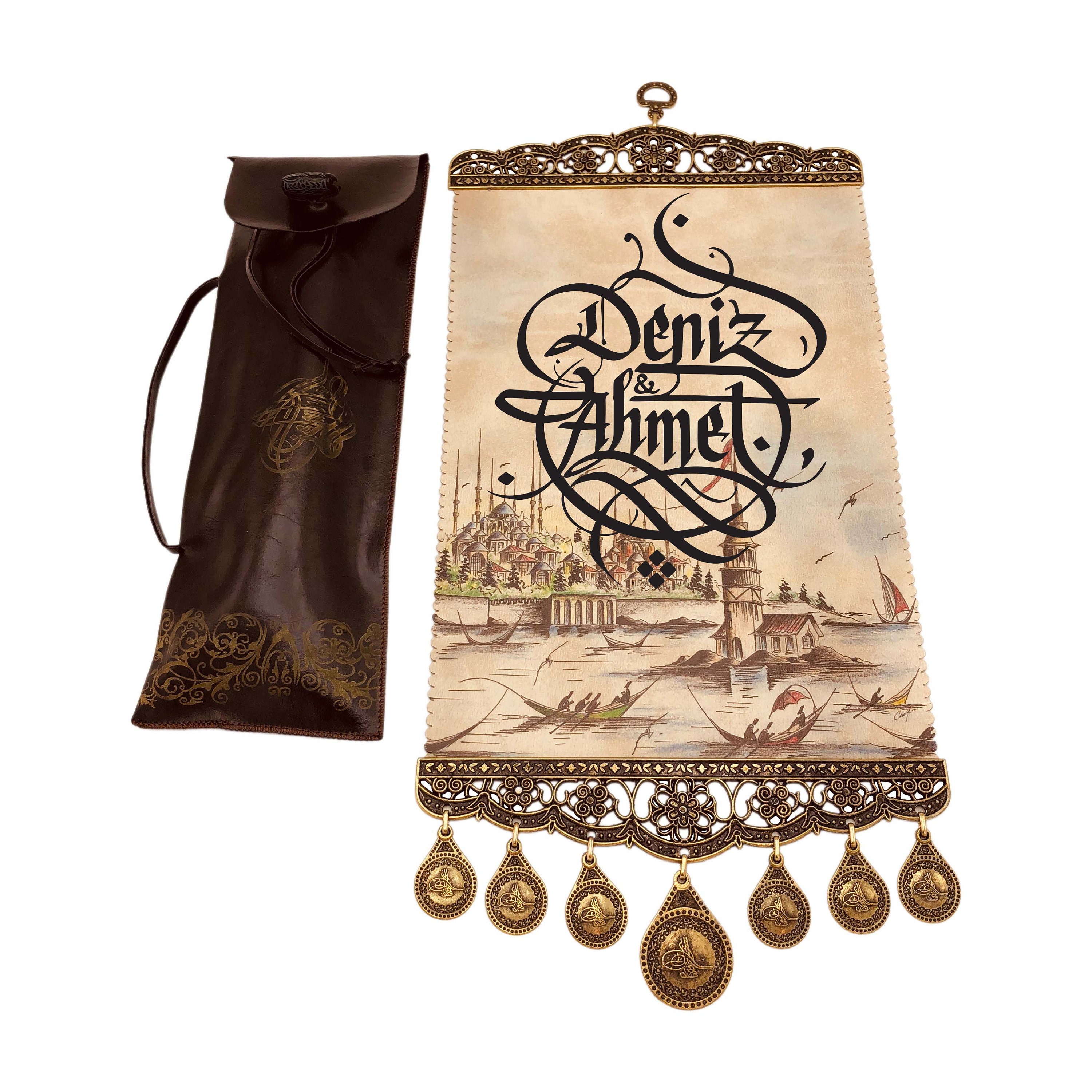 Personalized Leather Scroll With Custom Calligraphy Handwriting - Etsy