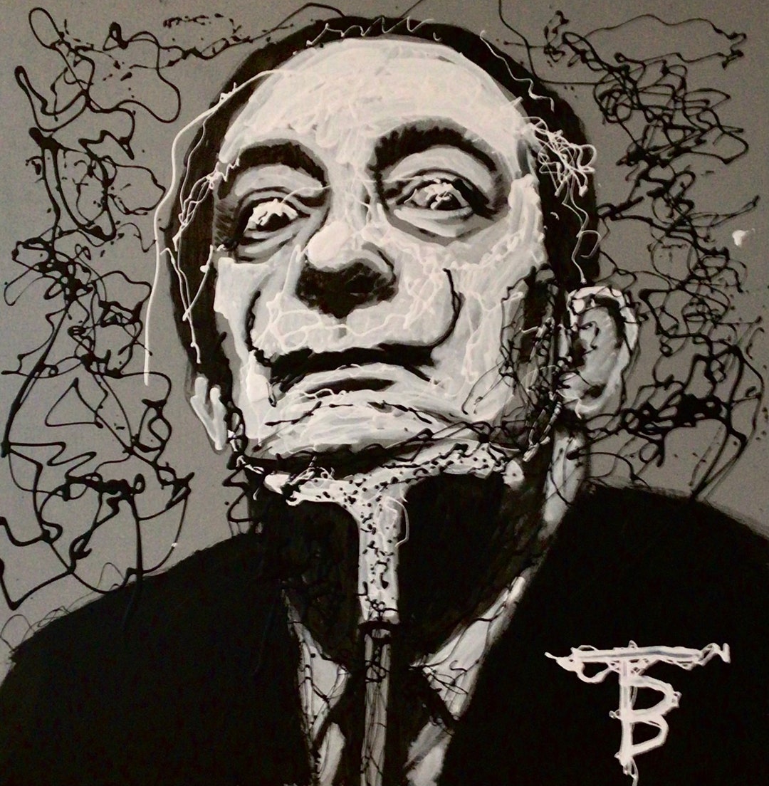 Salvador Dali, Canvas Print, Drip Paint Method - Etsy
