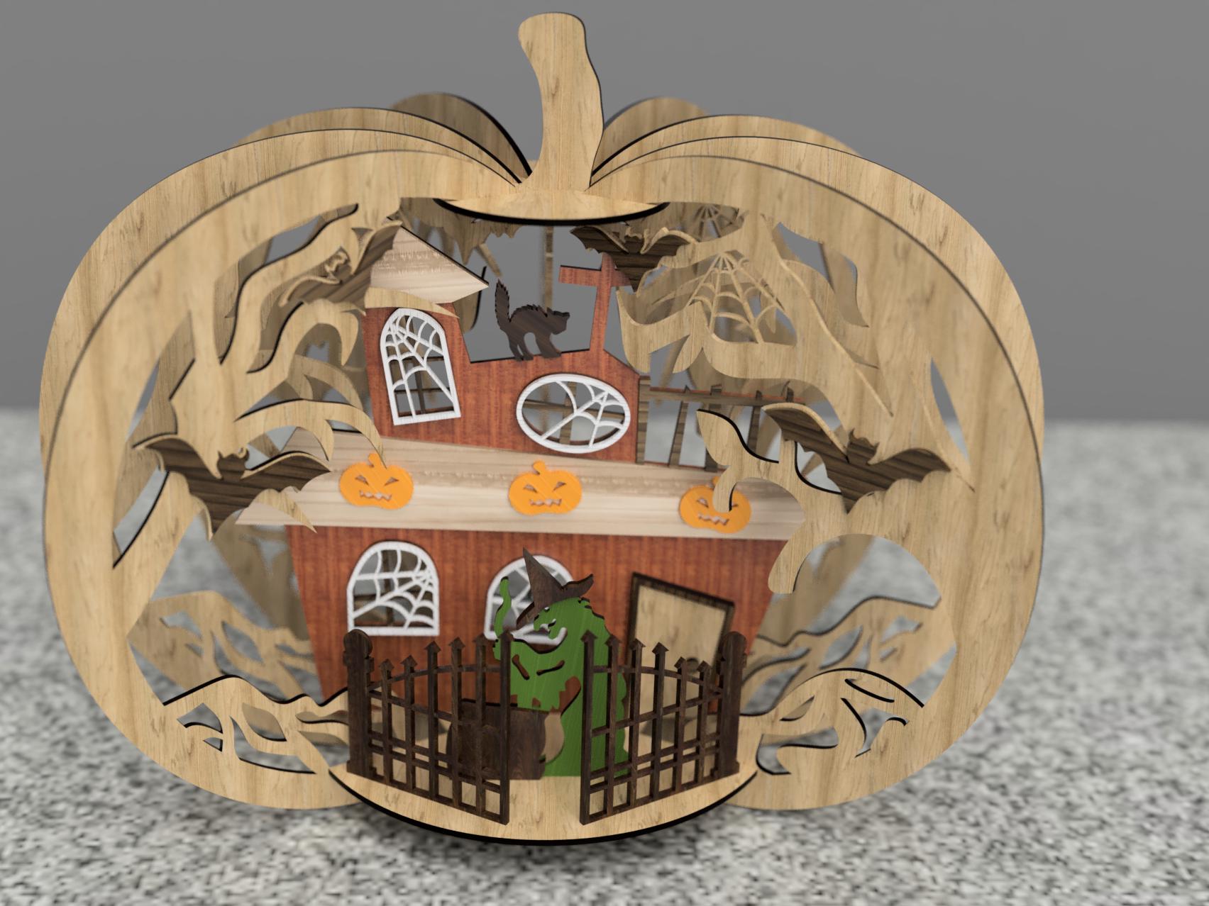 Halloween Pumpkin Project Vector File for Laser Cutter Cut Files ...
