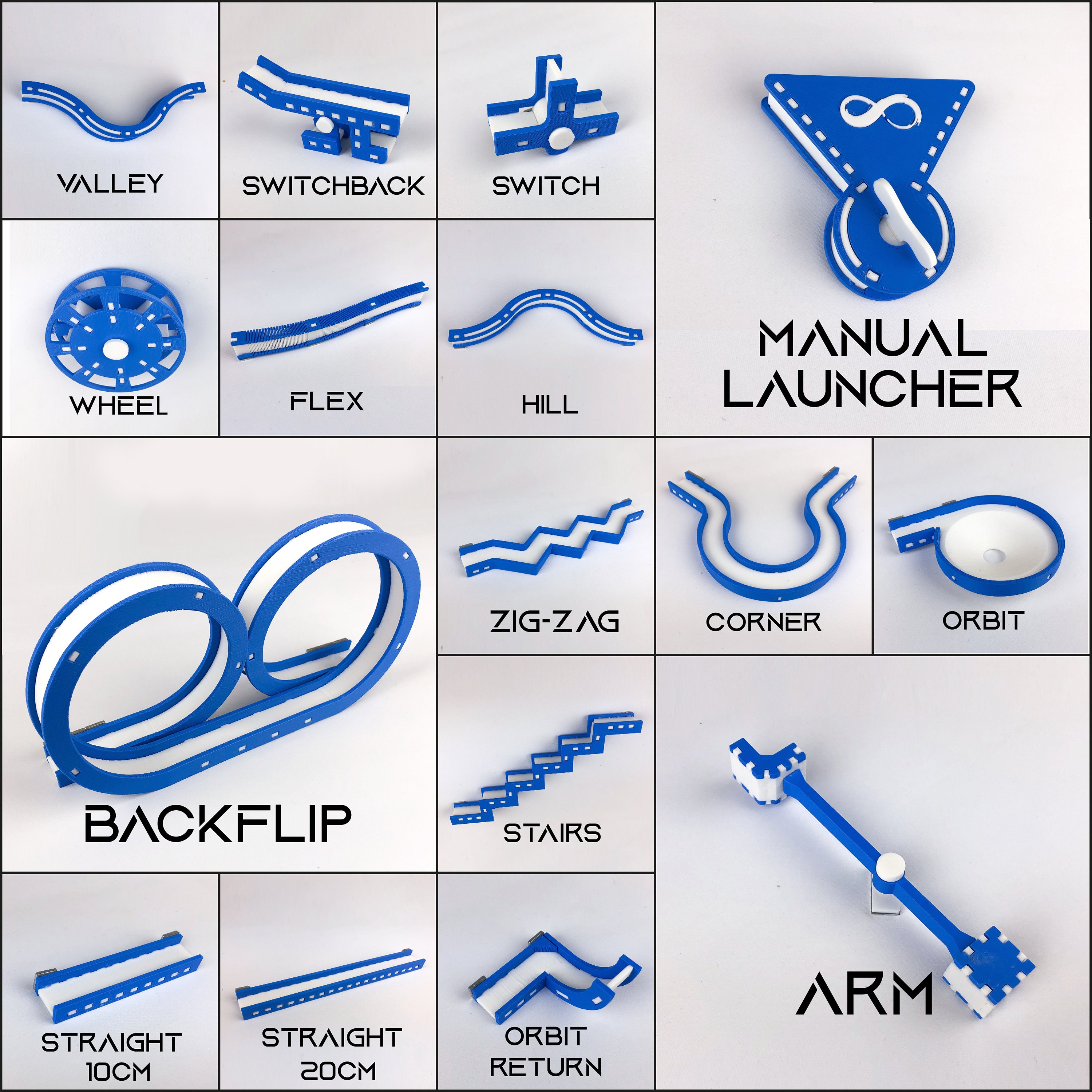 Newton Edition Infinity Trax 3D Printable Modular Magnetic Marble Run ...