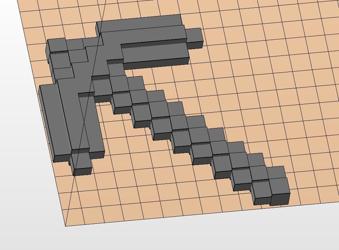 3D Model Minecraft Pickaxe | Etsy
