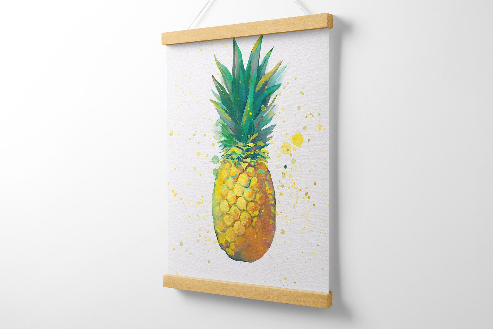 Pineapple Watercolor Poster, Digital Download. Printable Tropical ...