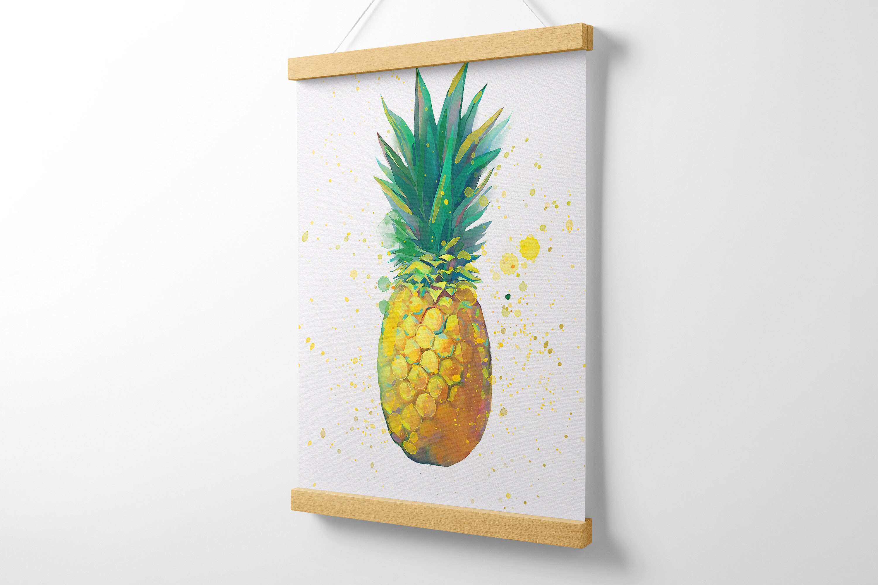 Pineapple Watercolor Poster, Digital Download. Printable Tropical ...