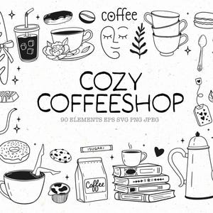 Coffee Doodle Clipart Bundle | Hand-drawn Coffee Illustrations SVG, PNG ...