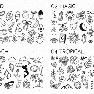 Summer Doodle Bundle | Cute Hand-drawn Vector Summer Clipart SVG, PNG ...