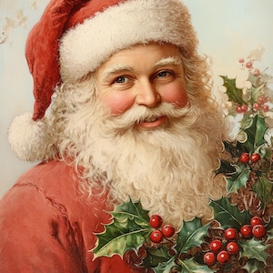 15 Vintage Santa Holly Clipart Bundle, Christmas Clip Art, High Quality ...