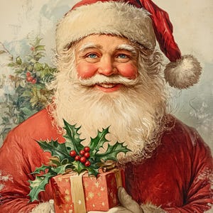 15 Vintage Santa Holly Clipart Bundle, Christmas Clip Art, High Quality ...