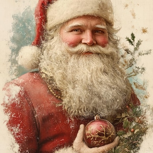 15 Vintage Santa Holly Clipart Bundle, Christmas Clip Art, High Quality ...