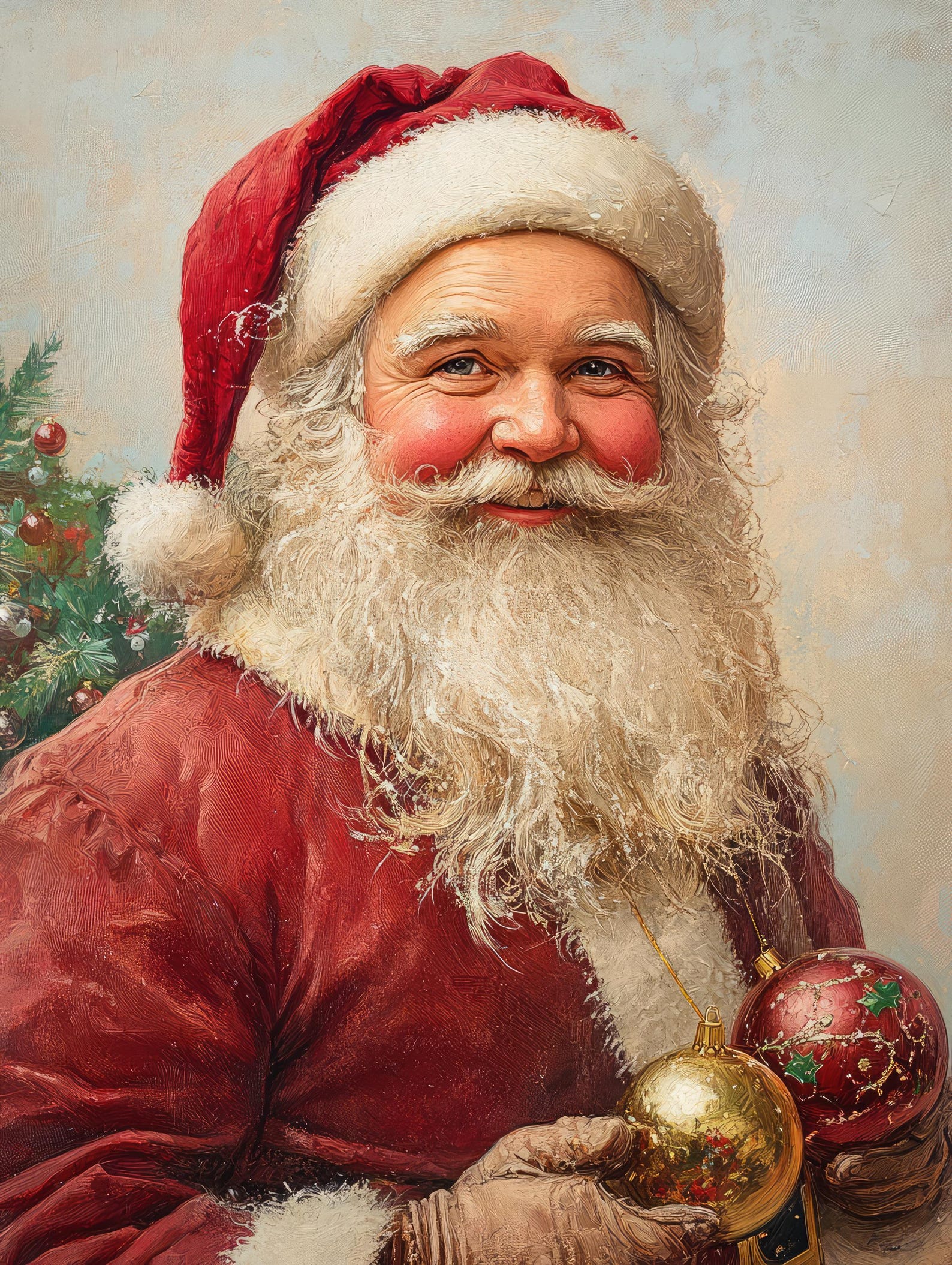 15 Vintage Santa Holly Clipart Bundle, Christmas Clip Art, High Quality ...