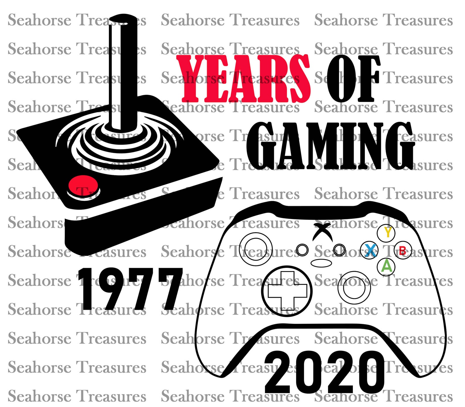 Digital SVG Xbox Series X Video Game Controller, Atari 2600, Years of ...