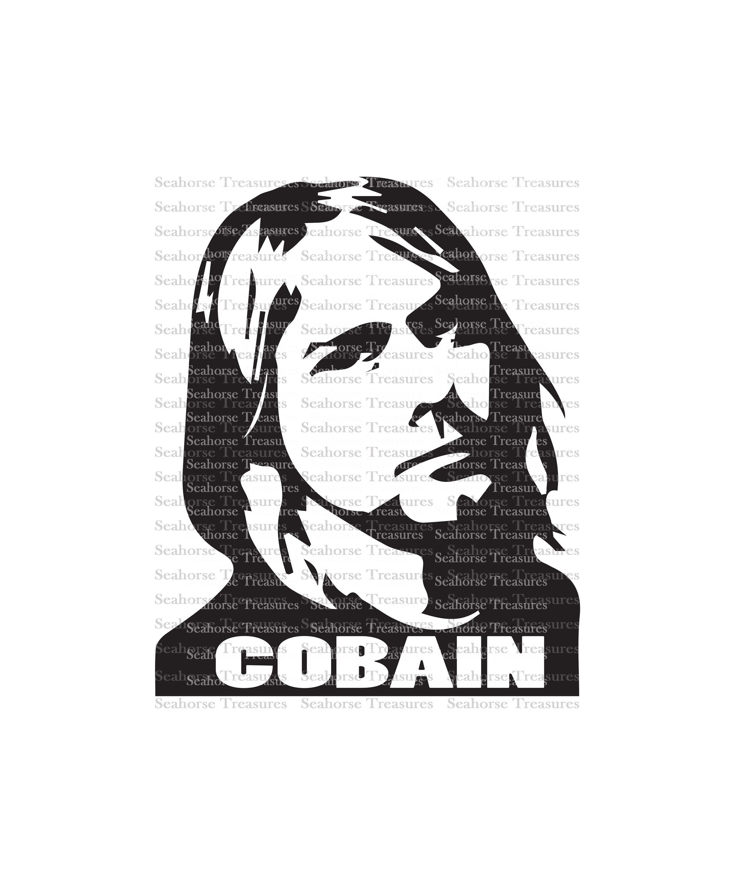 Digital SVG, Cobain Silhouette, Kurt Cobain Svg, Nirvana Svg, Vector ...