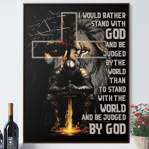 Christian Warrior Lion Knight Canvas Print: Inspirational Faith Wall ...