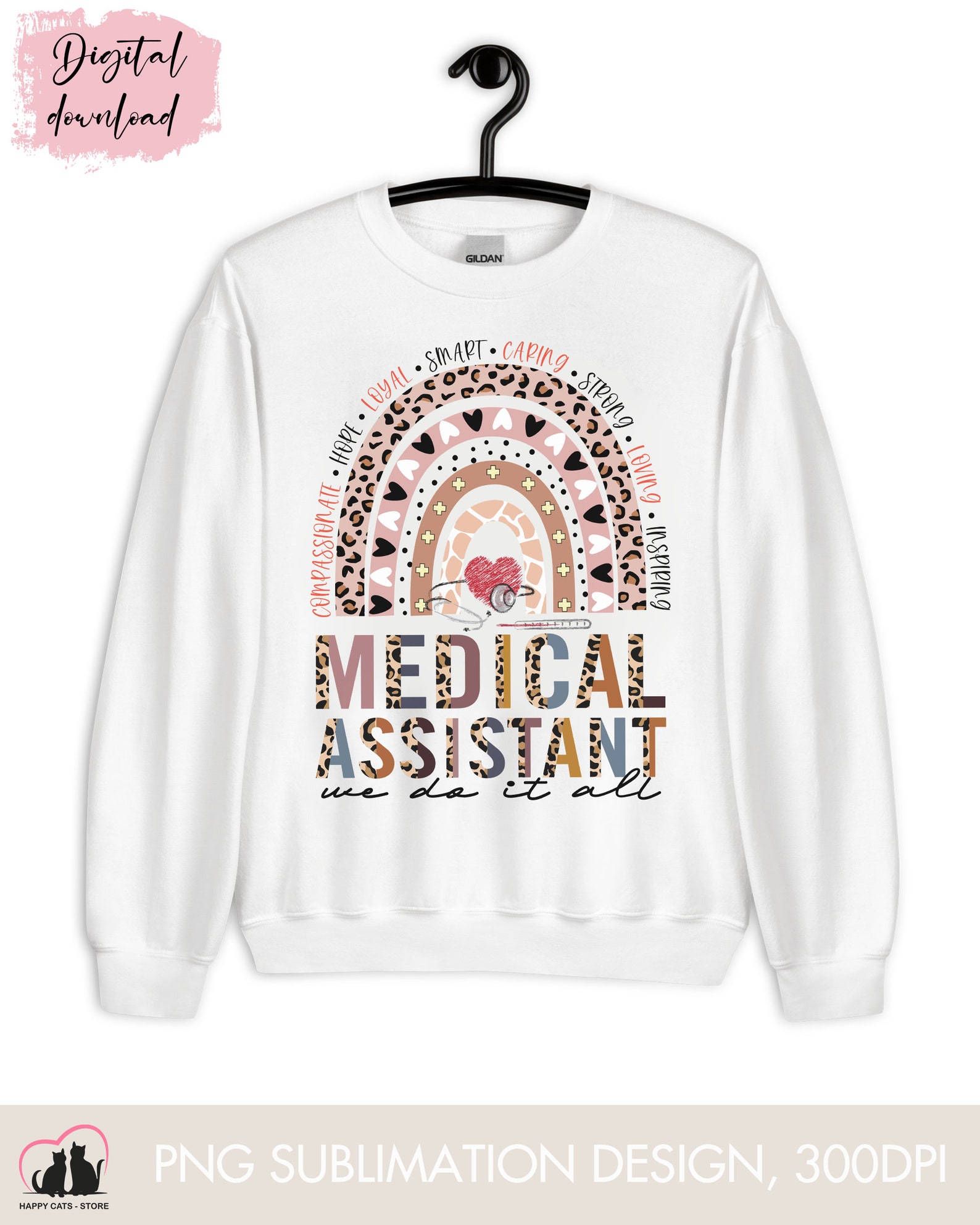Leopard Medical Assistant Sublimation Designs Downloads - Etsy
