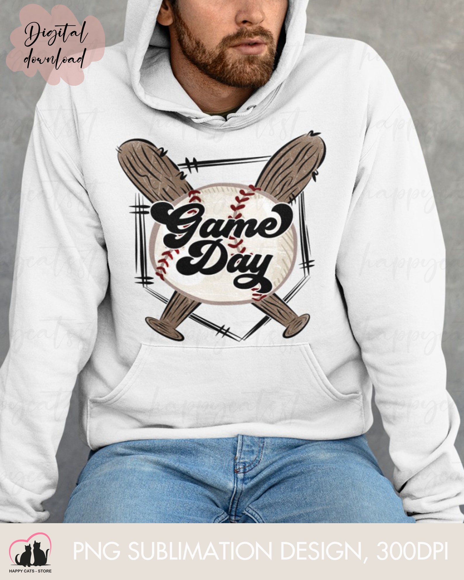 Game Day Baseball PNG Image Baseball Png Baseball | Etsy