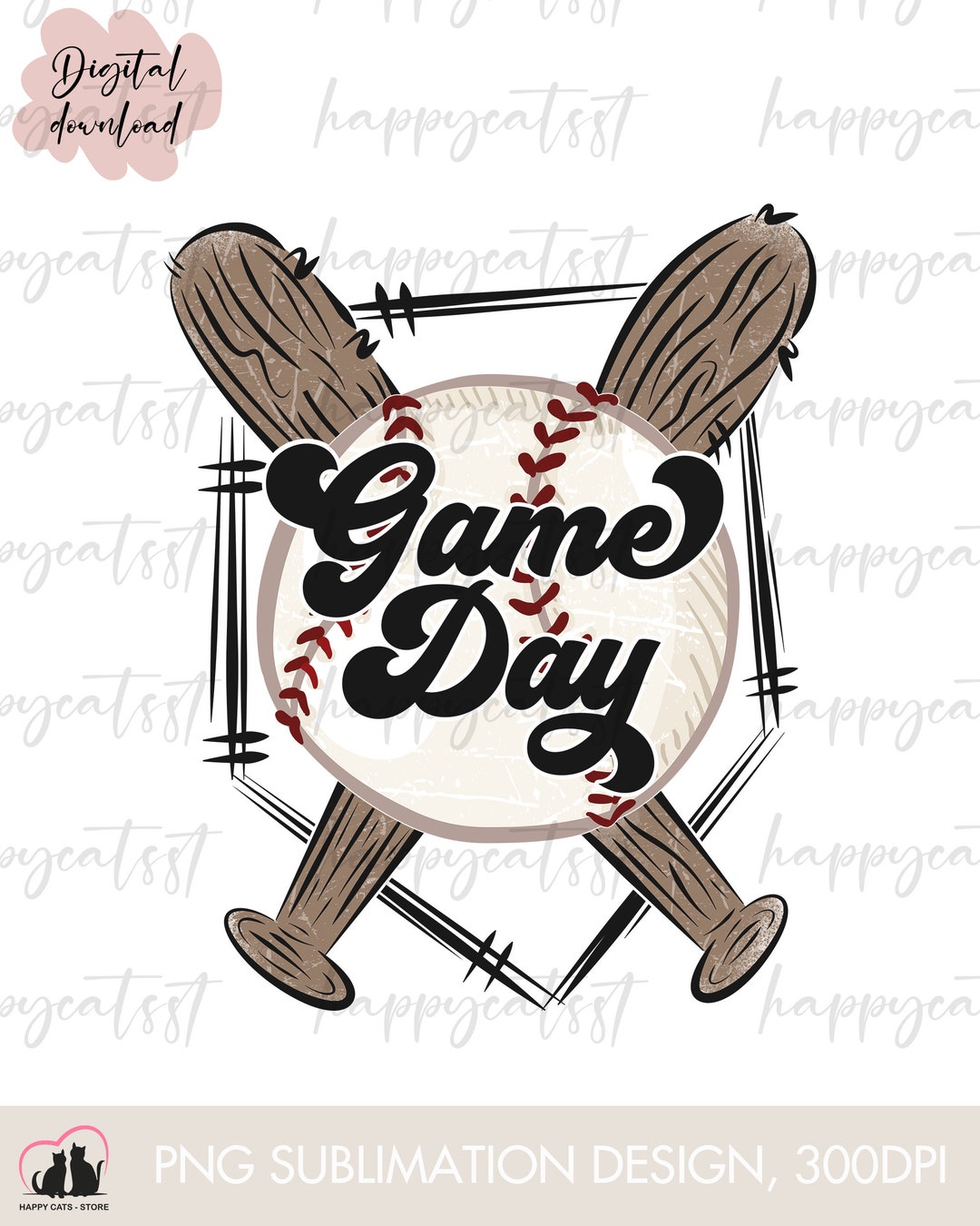 Game Day Baseball PNG Image Baseball Png Baseball Sublimation Downloads ...