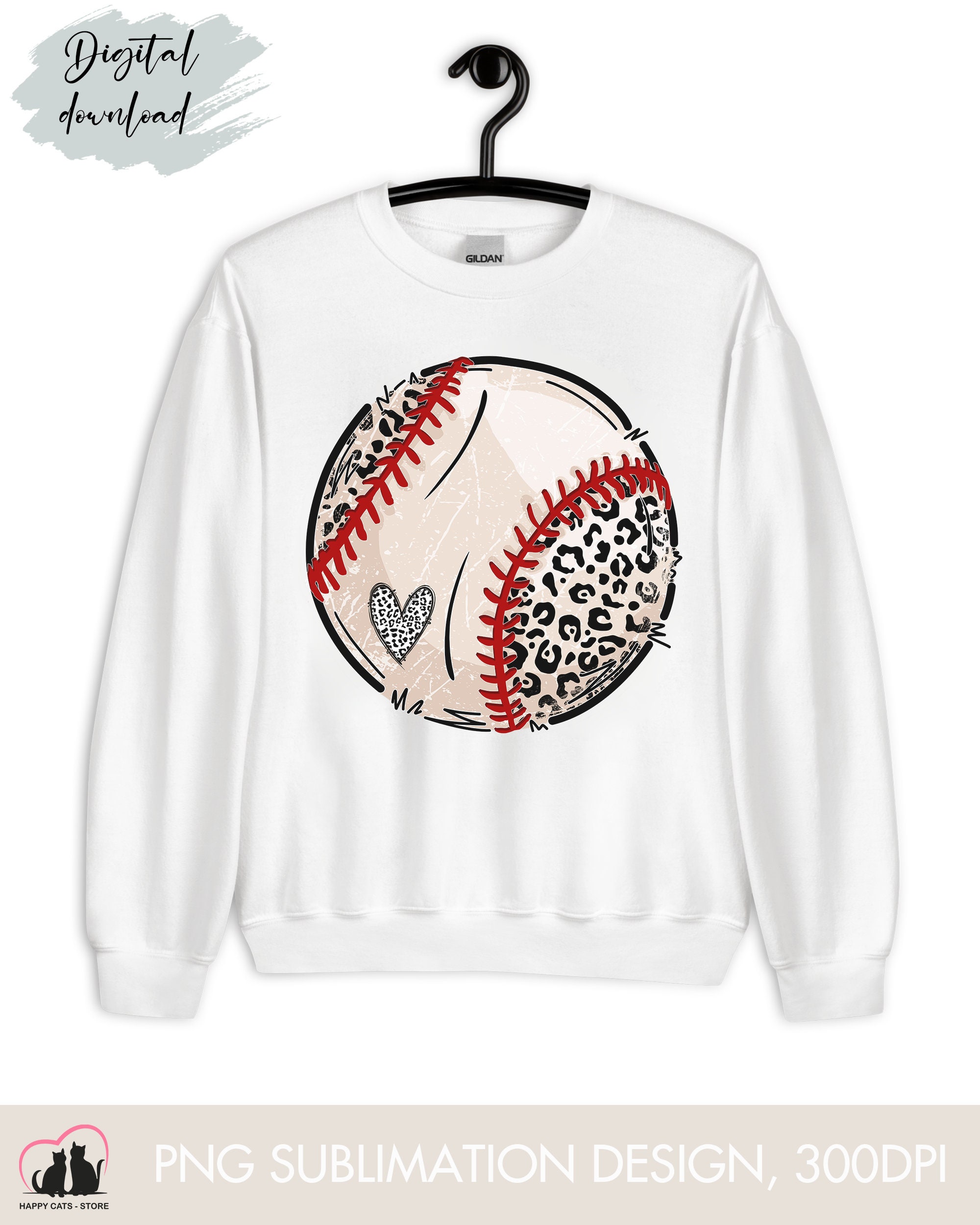Hand Drawn Baseball Sublimation Design Retro Baseball | Etsy
