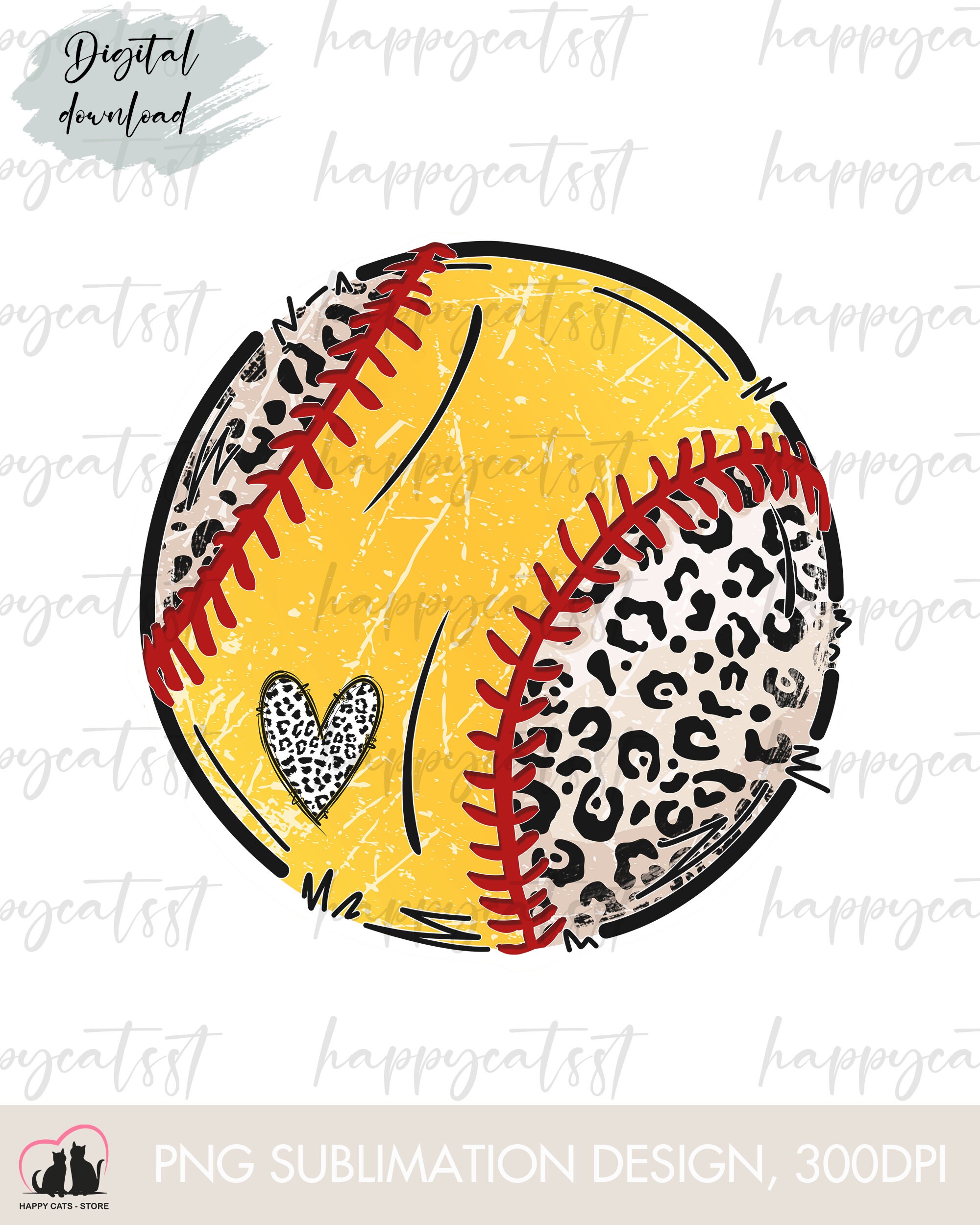 Hand Drawn Softball Sublimation Design Retro Softball - Etsy