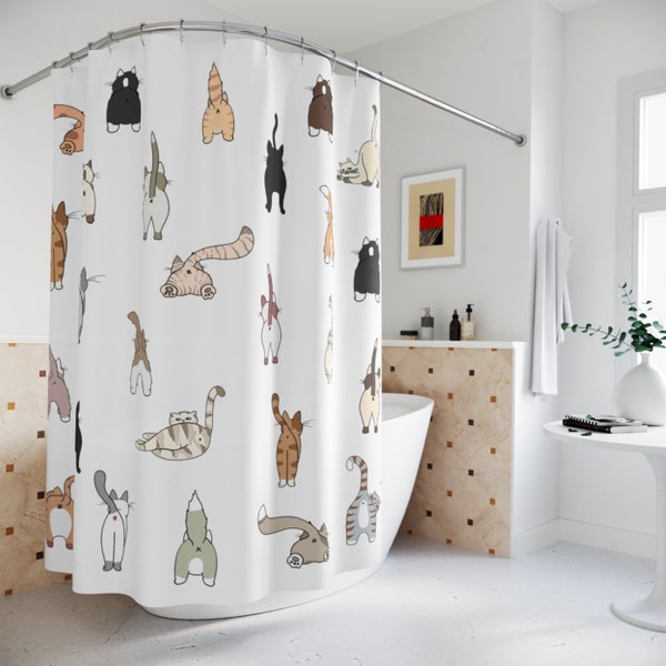 Cat Shower Curtain Etsy