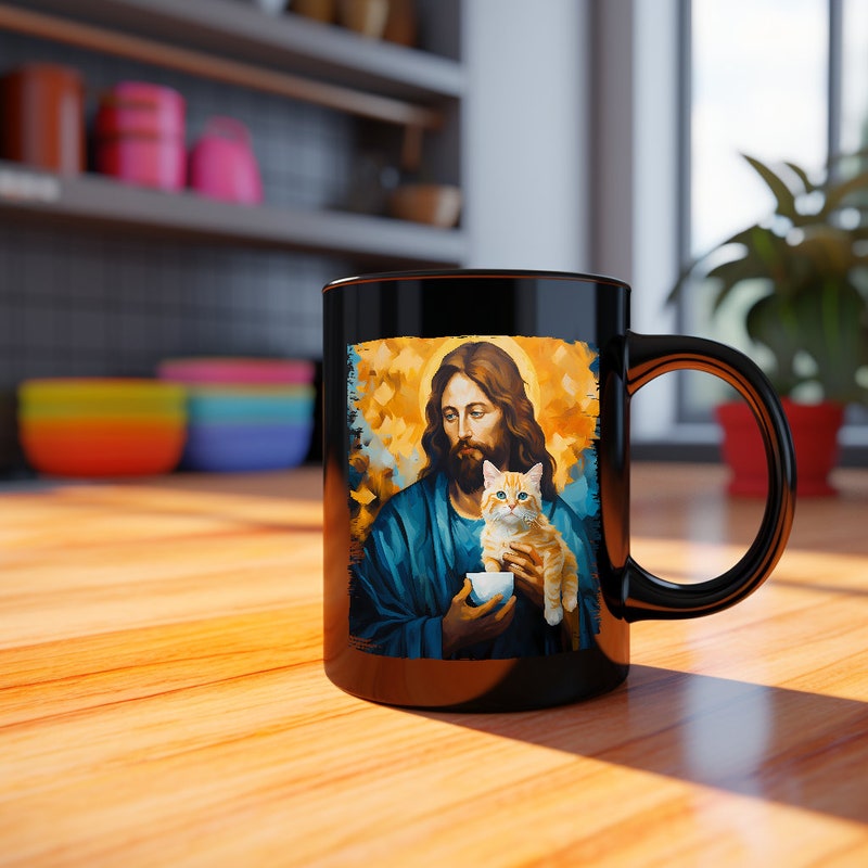 Jesus With Cat - Etsy