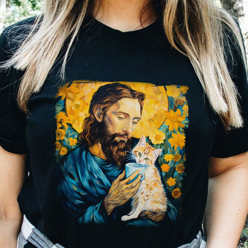 Jesus With Cat - Etsy