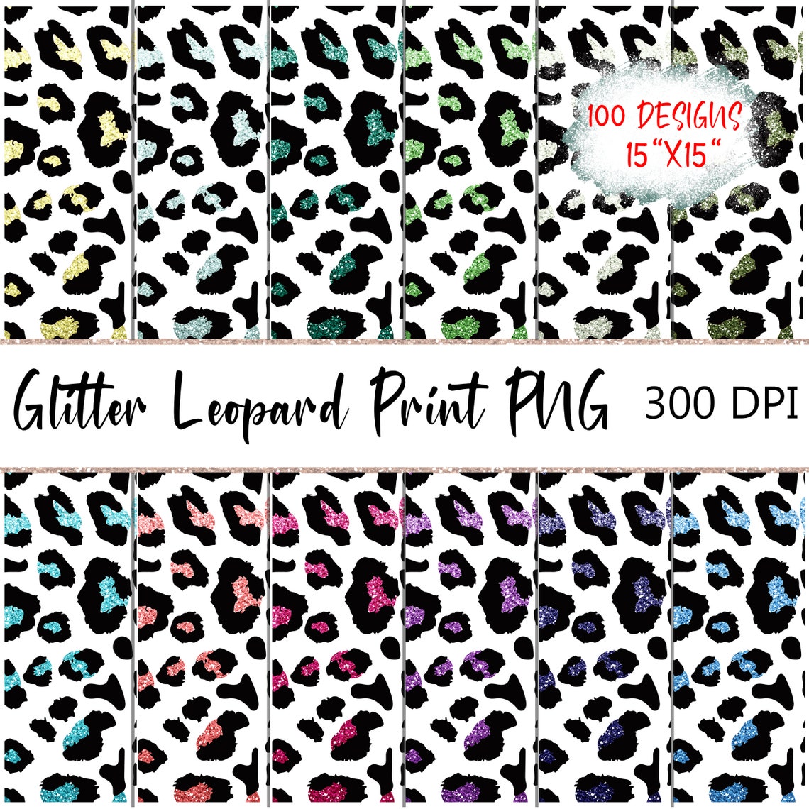 100 Seamless Leopard Print PNG Glitter Leopard Print PNG | Etsy