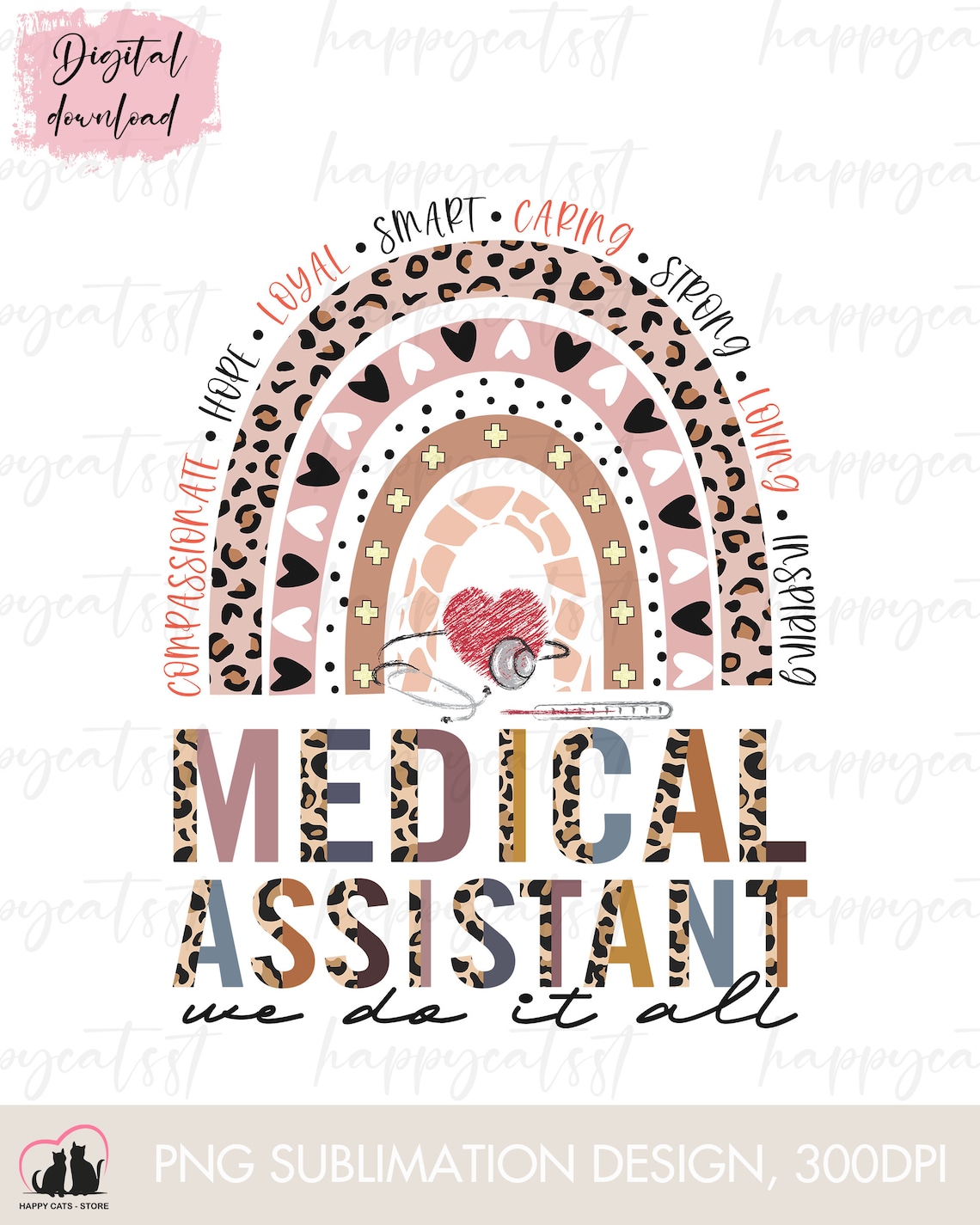Leopard Medical Assistant Sublimation Designs Downloads - Etsy