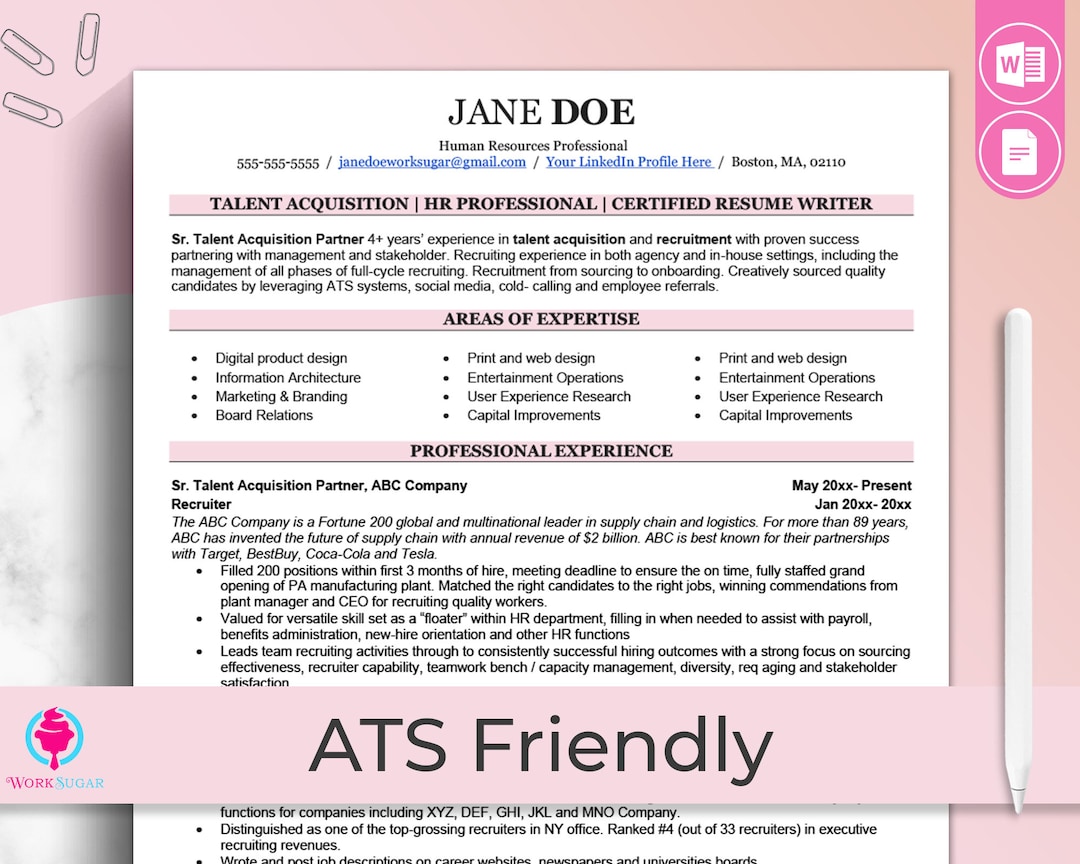 Mid/experienced Career Professional Resume Template - Etsy