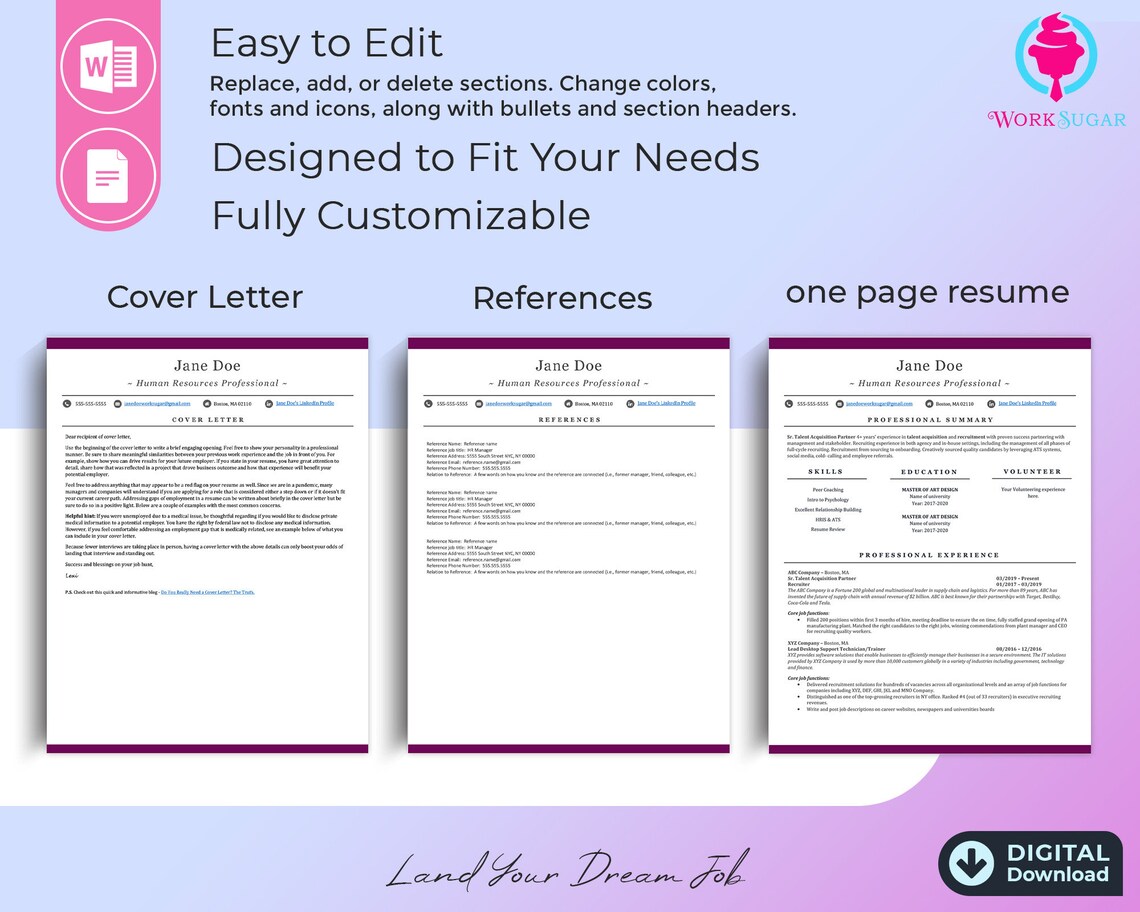 Early Career Professional Resume Template - Etsy