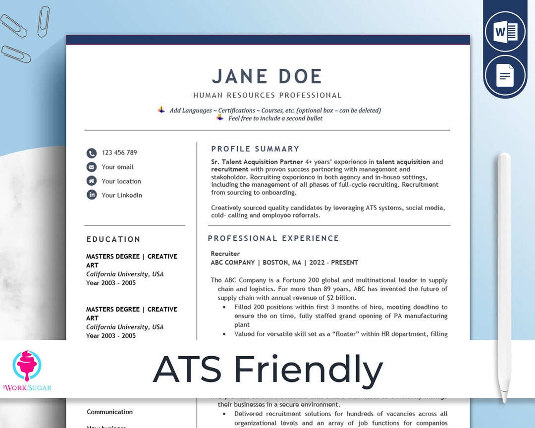 Early Career Professional Resume Template - Etsy