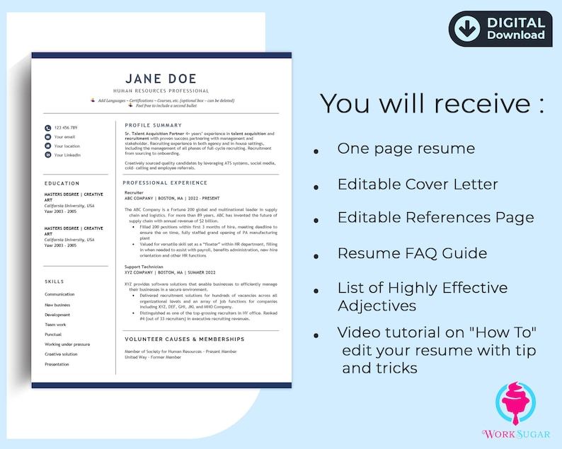 Early Career Professional Resume Template - Etsy