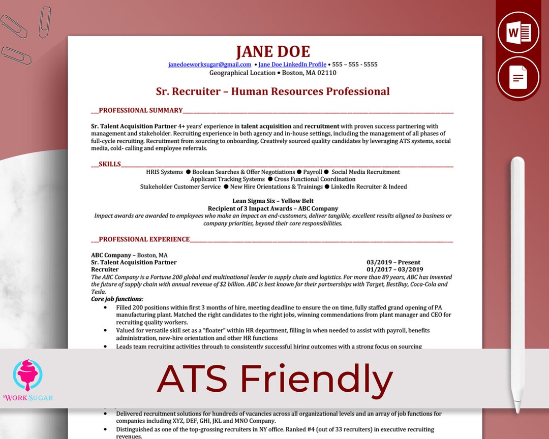 Mid-career Professional Resume Template - Etsy