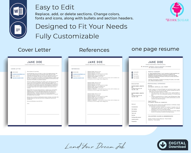 Early Career Professional Resume Template - Etsy