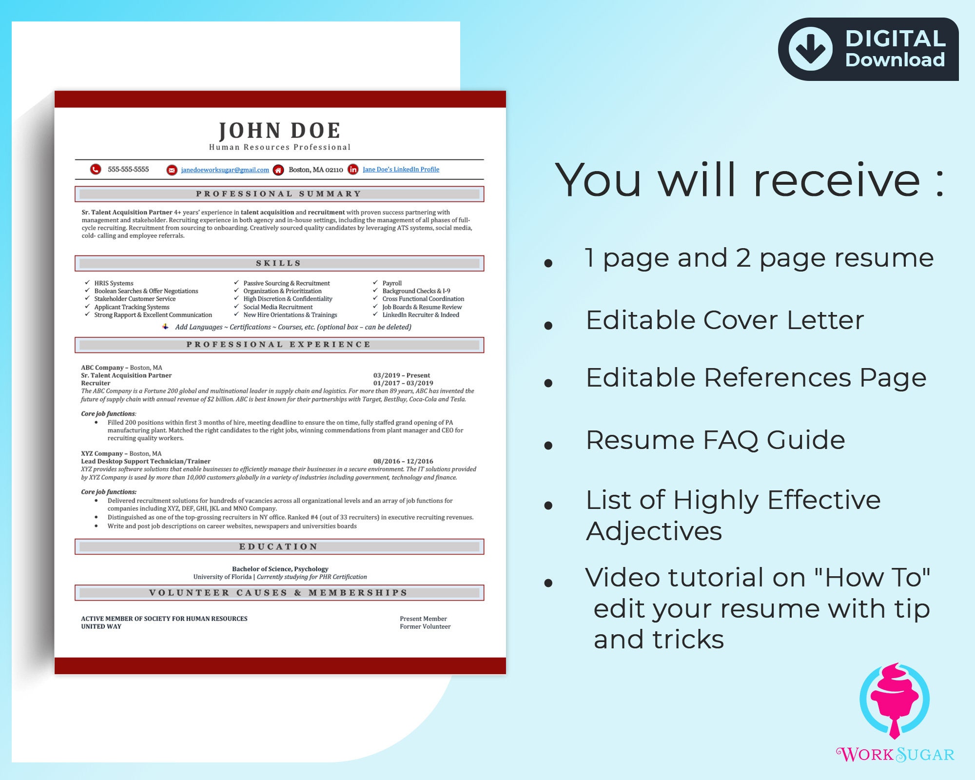 Mid/experienced Professional Resume Template, Template, Resume - Etsy