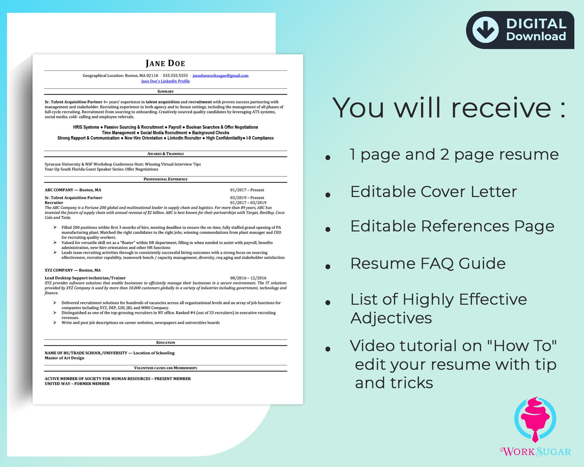 Mid-career Professional Resume Template, Template, Resume - Etsy