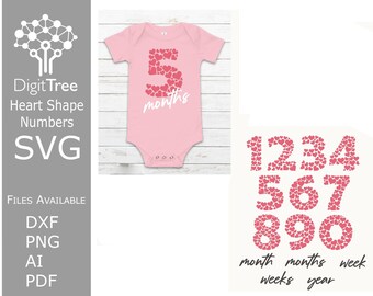 Heart Shape Numbers - Etsy