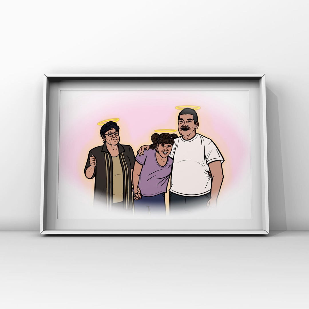 Custom Memorial Portrait Illustration Hand Drawn Digital Portrait From ...