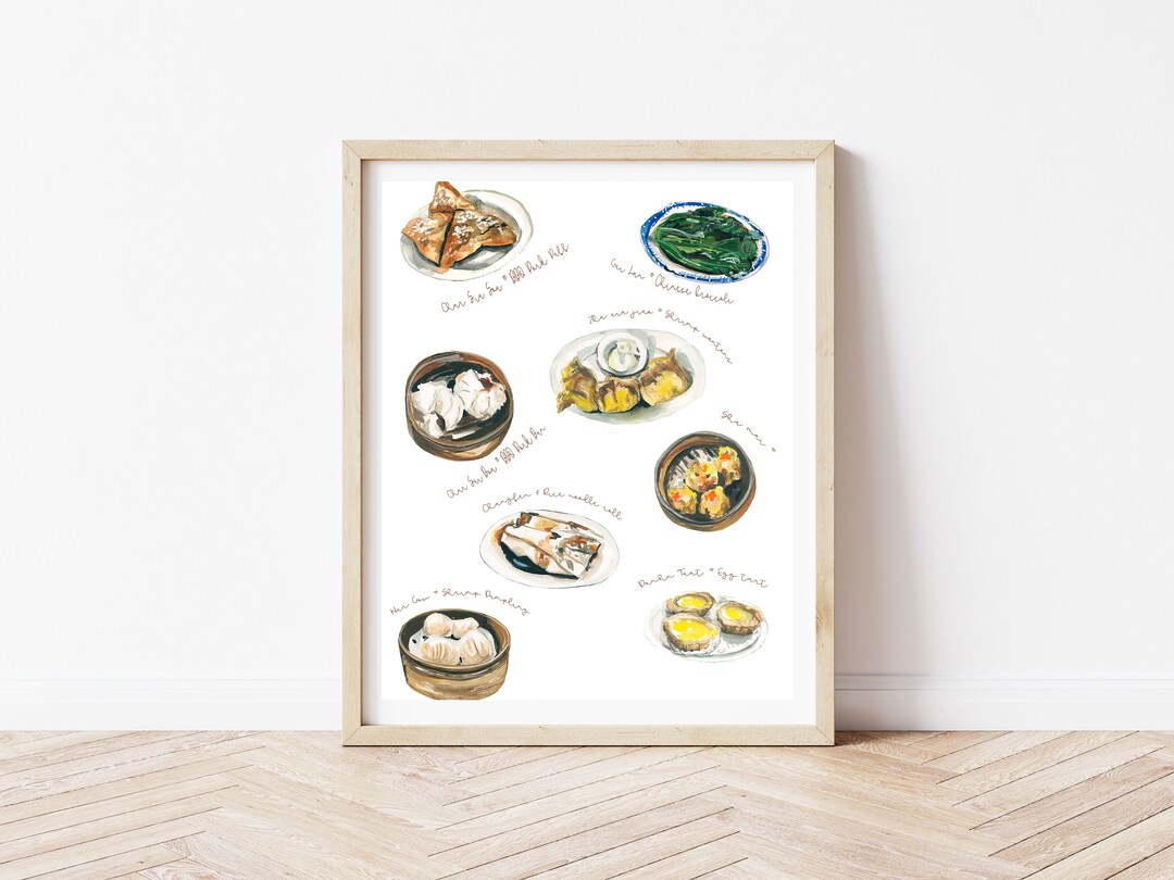 Hong Kong Dim Sum, Wall Decor, Dim Sum Art Print, Dim Sum Lover Poster ...