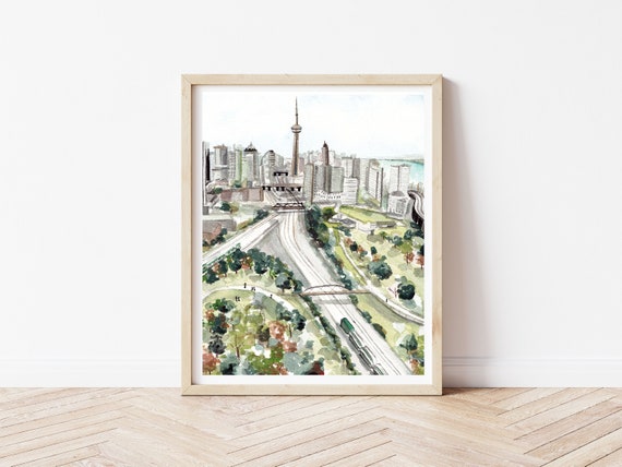 Toronto Cityscape Art Print Street Scene Painting Toronto - Etsy