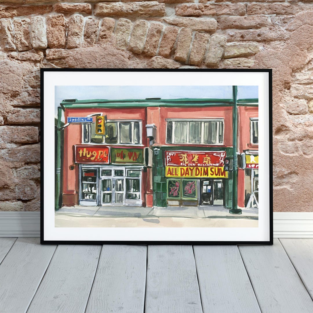 Toronto Chinatown Rol San Art Print | Dim Sum Restaurant Watercolor ...