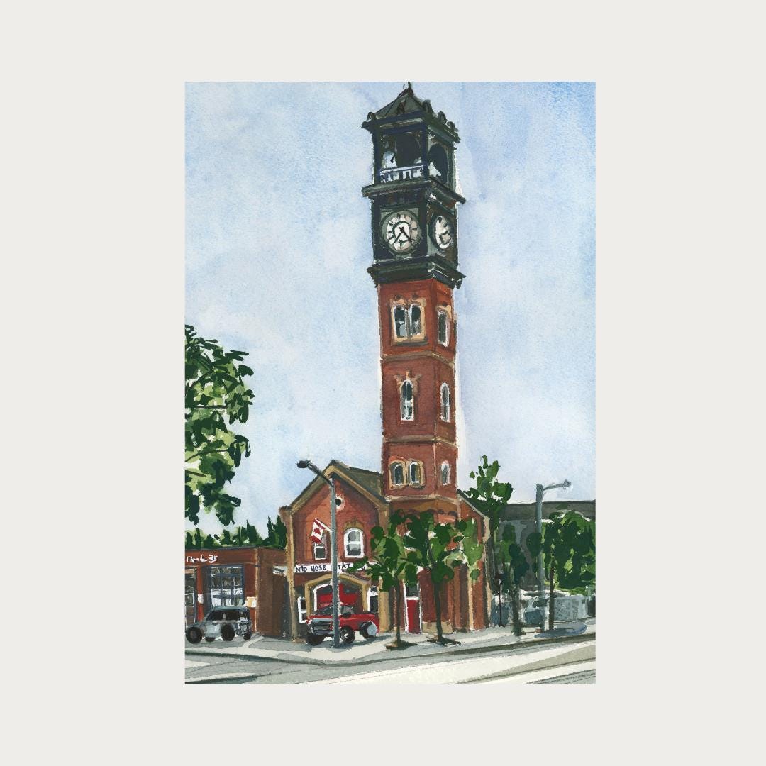 Fire Station Art Print - Kensington Market Wall Art, Brownstone Street ...